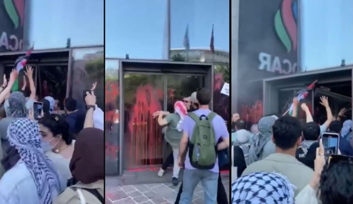 SOCAR-ın Türkiyədəki binasına qırmızı boya atılıb (yenilənib) - MEYDAN.TV